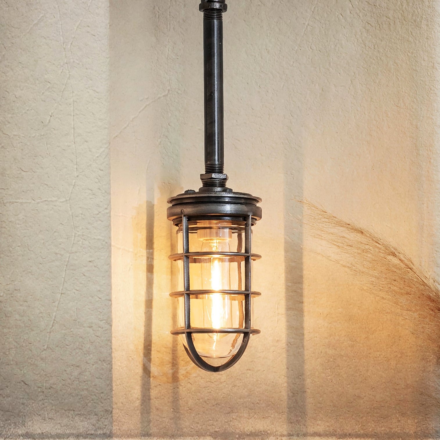 Industrial Pendant Light - Ceiling Mount Cage Light MillerLights