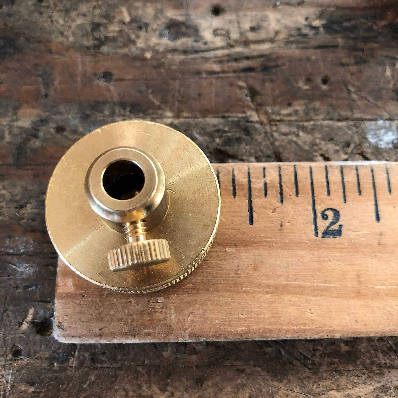 1¼ Round Knurled Dimmer Knob - Brass - MillerLights