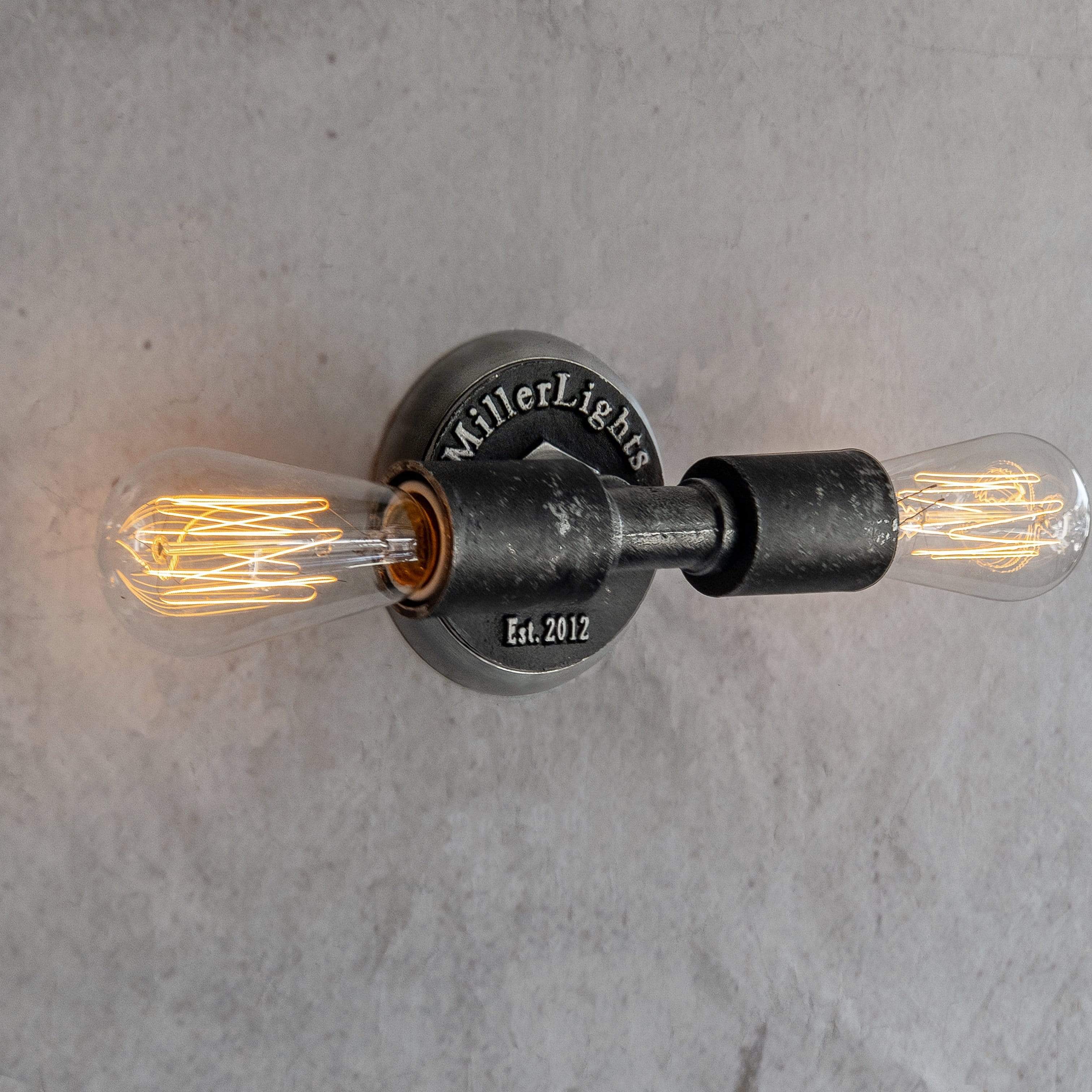 Minimalist Two Bulb Wall Light - The Emberstone – MillerLights
